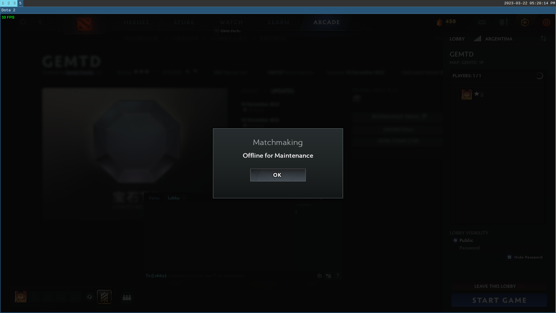 Can't start arcade games by myself · Issue #7616 · ValveSoftware/Dota2 ...