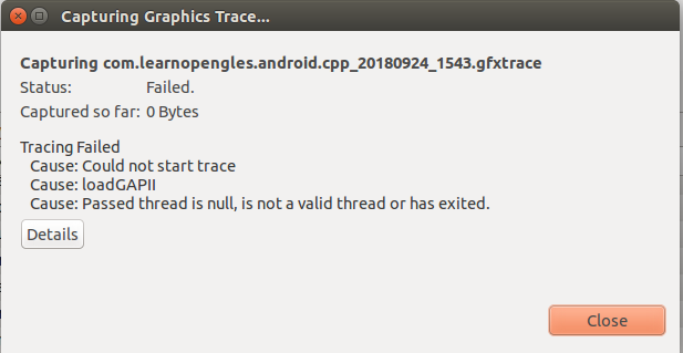Tracing Failed Cause: Passed thread is null, is not a valid thread or has exited. · Issue #2241 ...