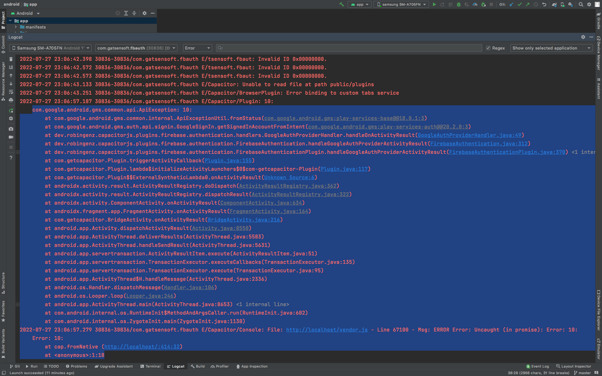Bug Java Lang Illegalstateexception Default Firebaseapp Is Not Initialized In This Process Dev