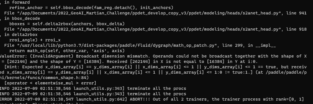 s2anet 训练报错 · Issue #6392 · PaddlePaddle/PaddleDetection · GitHub