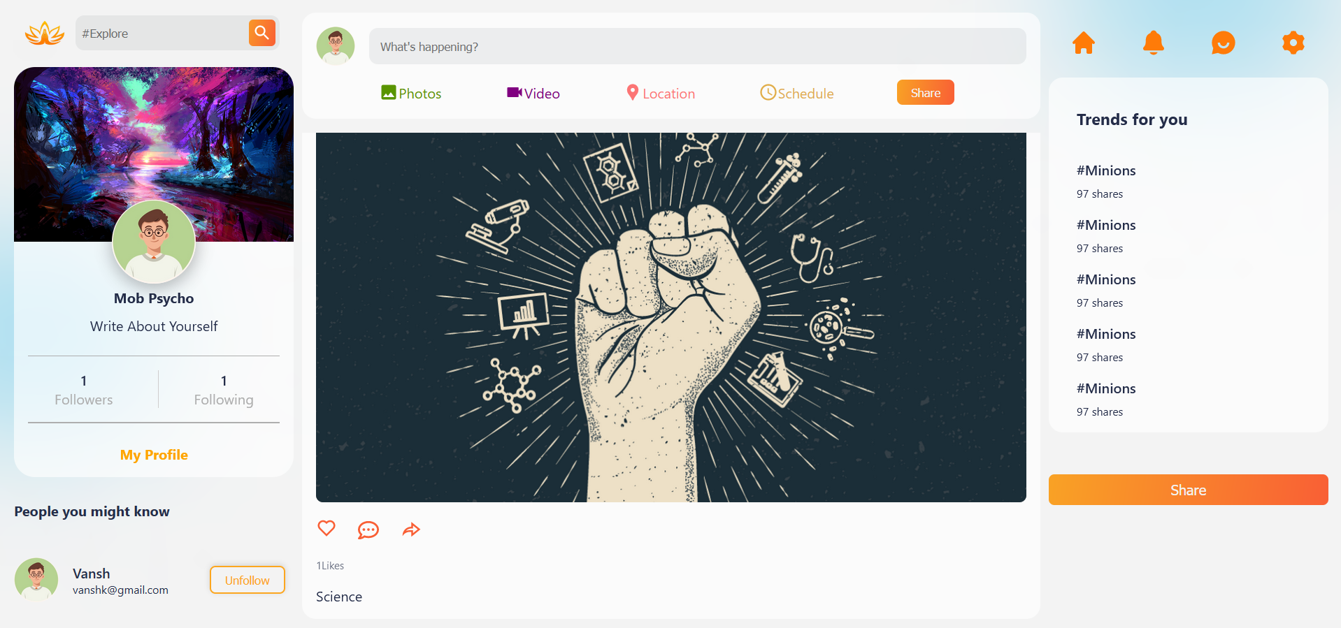 GitHub - Vansh-Khandelwal/Namaste: Social media website