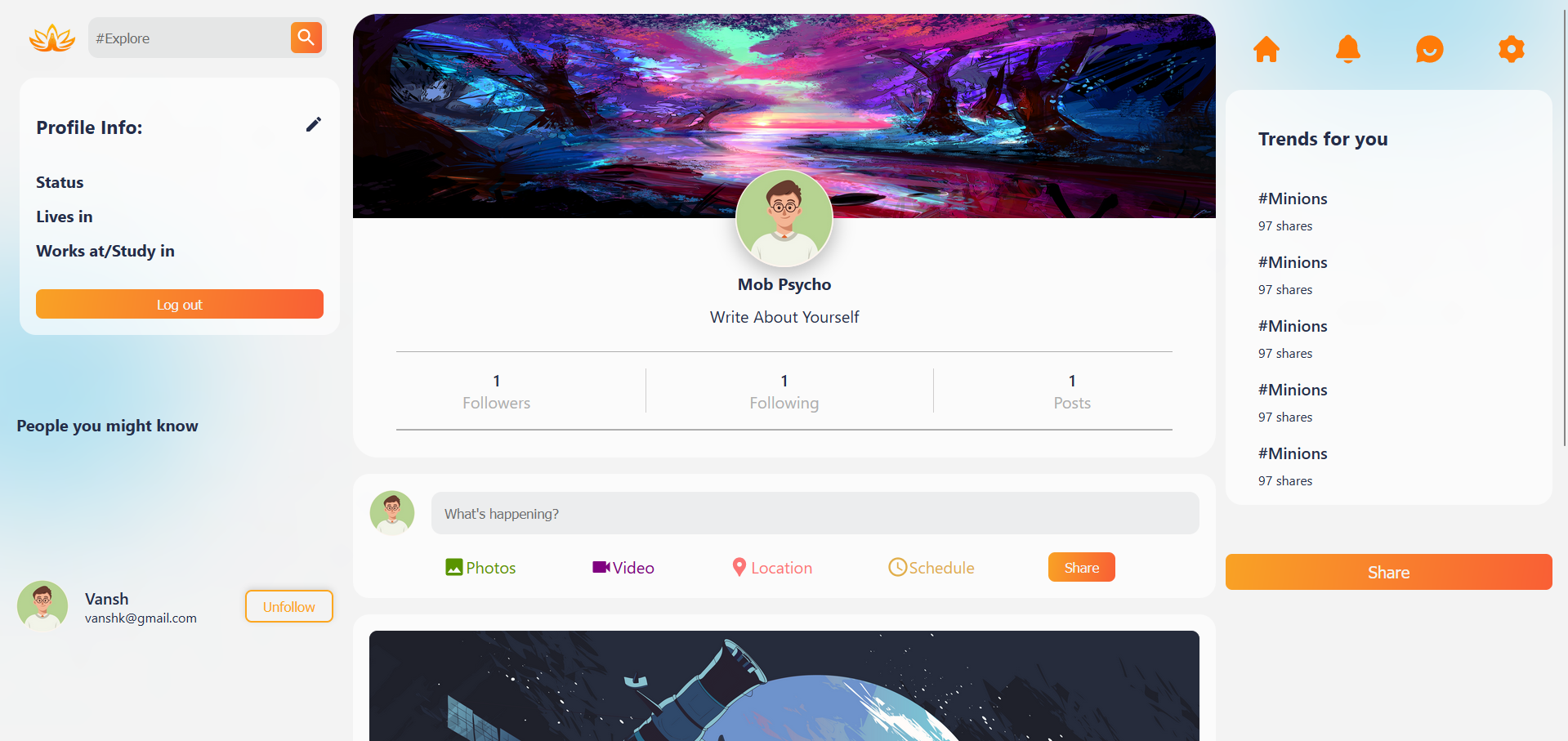 GitHub - Vansh-Khandelwal/Namaste: Social media website