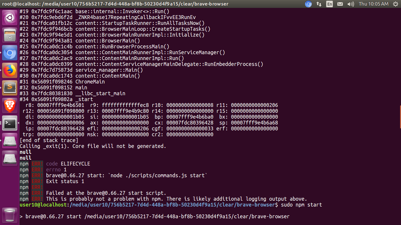 Brave npm start not working. Calling_exit · Issue #4370 · brave/brave ...