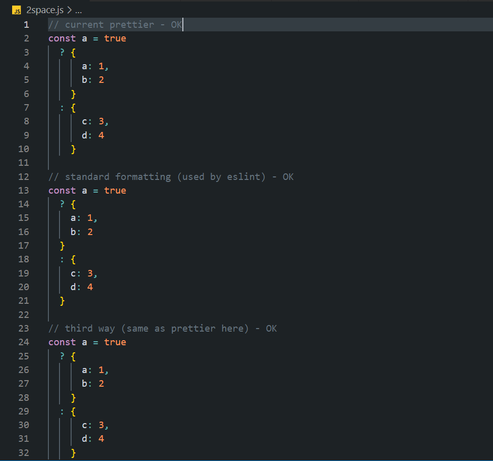 Incorrect Indentation On Ternary Operator With Object Literal · Issue 4203 · Prettierprettier 6563