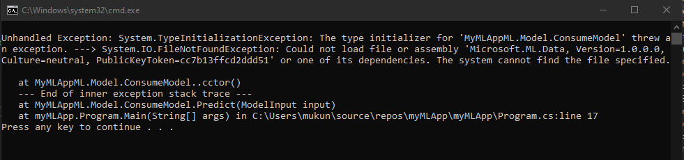 System Typeinitializationexception · Issue 1411 · Dotnet Machinelearning Modelbuilder · Github