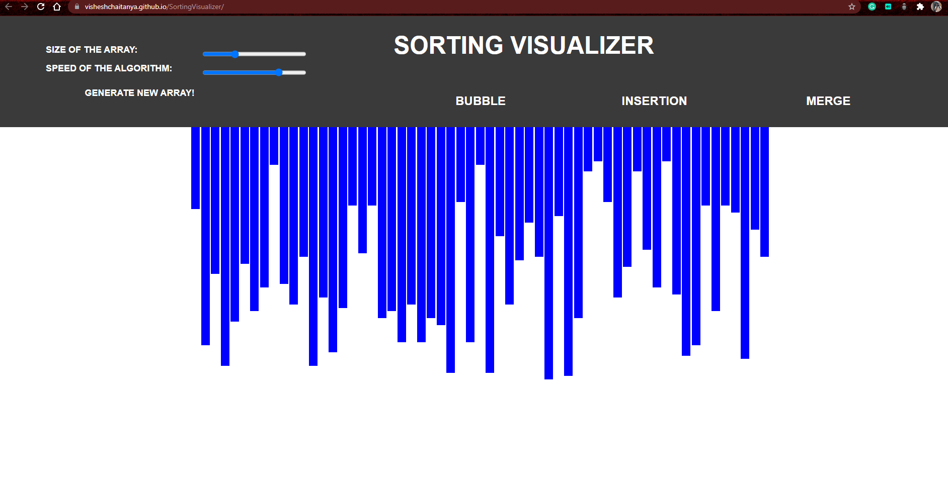 GitHub - visheshchaitanya/SortingVisualizer: https://visheshchaitanya.github.io/SortingVisualizer/