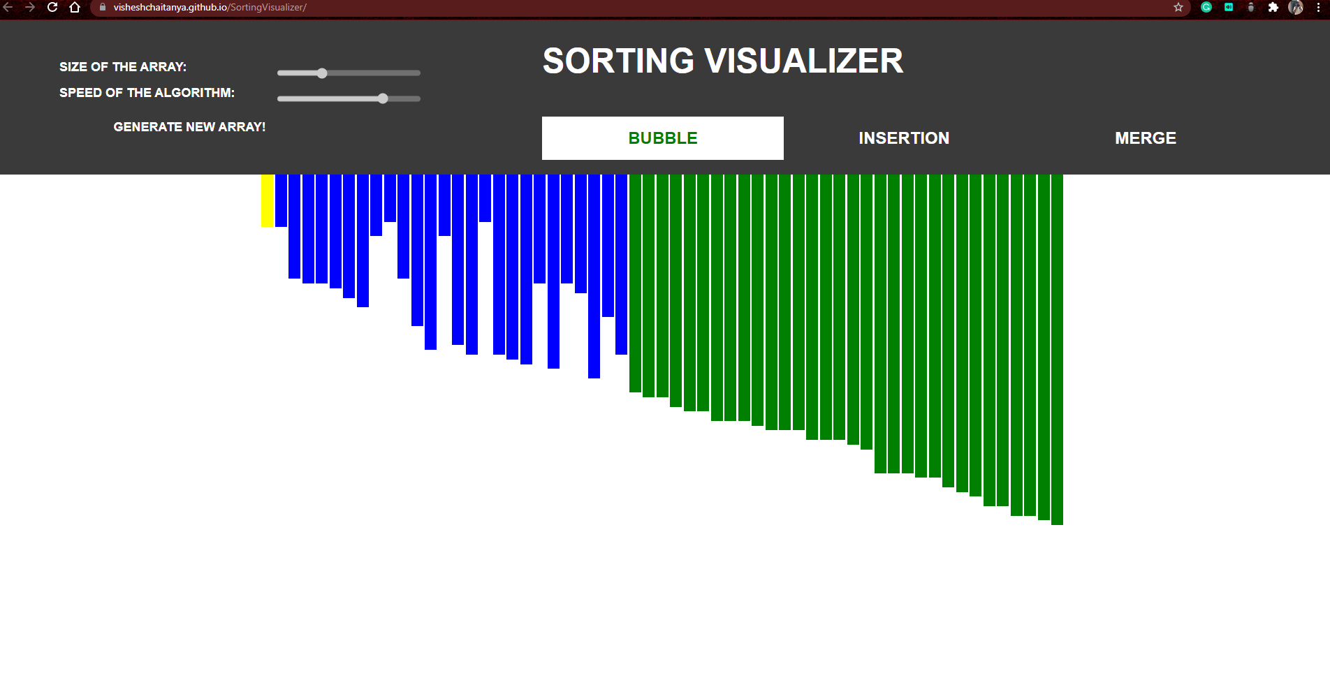 GitHub - visheshchaitanya/SortingVisualizer: https://visheshchaitanya.github.io/SortingVisualizer/