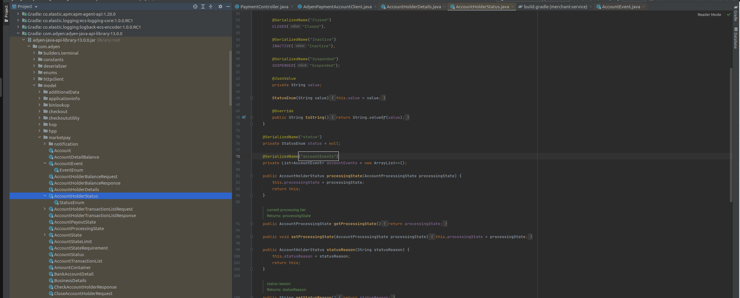 AccountEvents vs Events in accountHolderStatus · Issue #521 · Adyen/adyen-java-api-library · GitHub