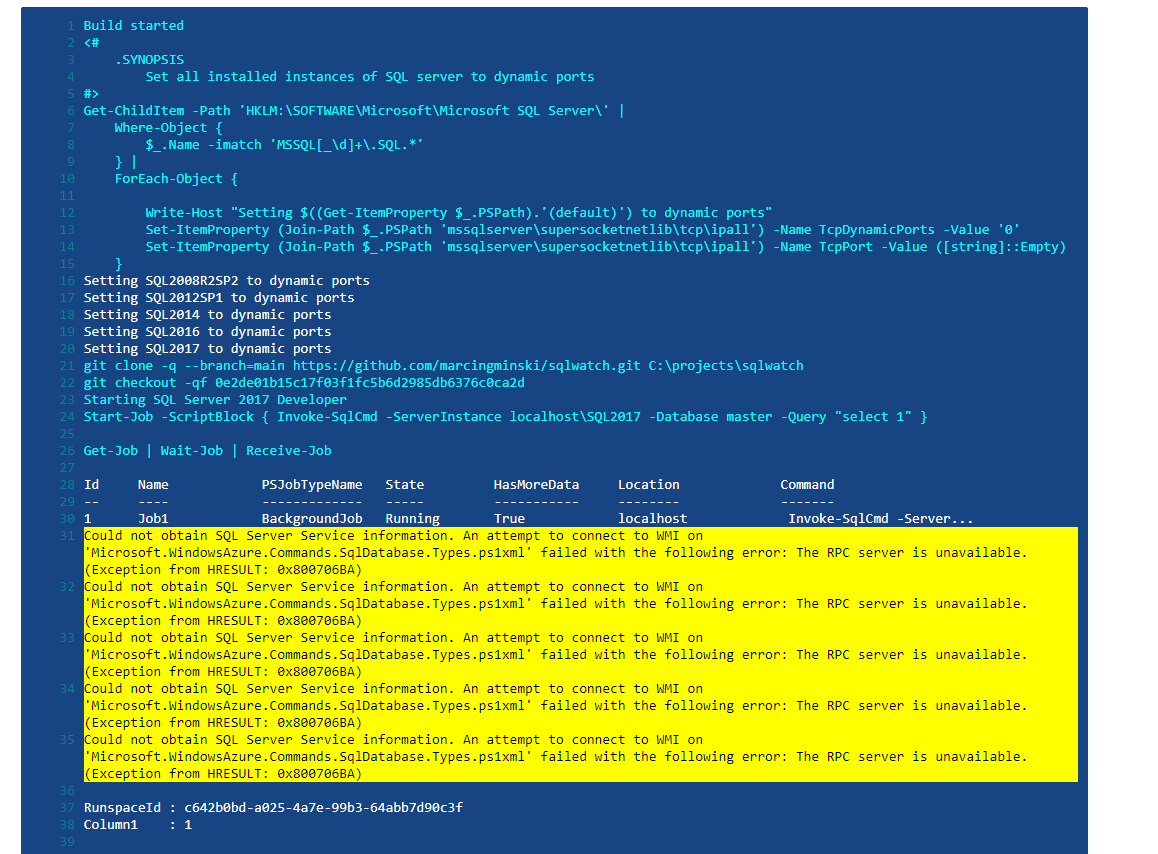 Invoke Sqlcmd Fails In The Appveyor Ci But Runs Ok On The Vm · Issue 3674 · Appveyorci · Github