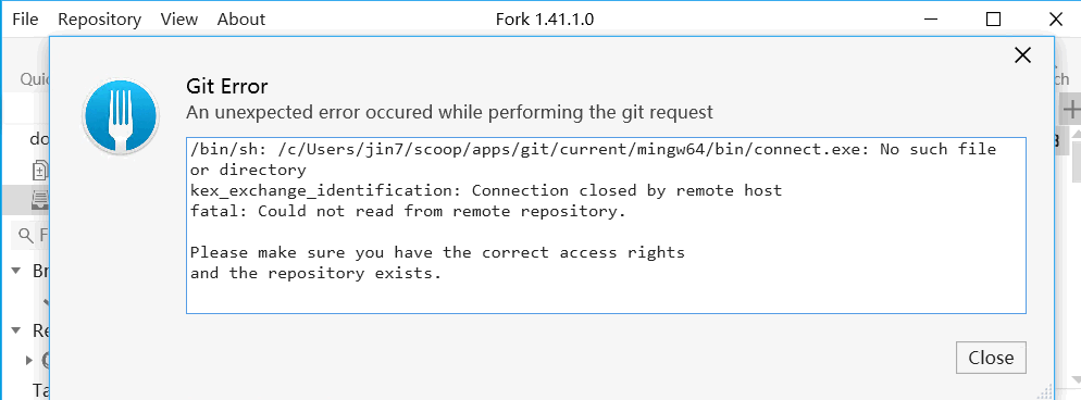 Fork don't work properly with git-with-openssh when use scoop package manager. · Issue #544 ...