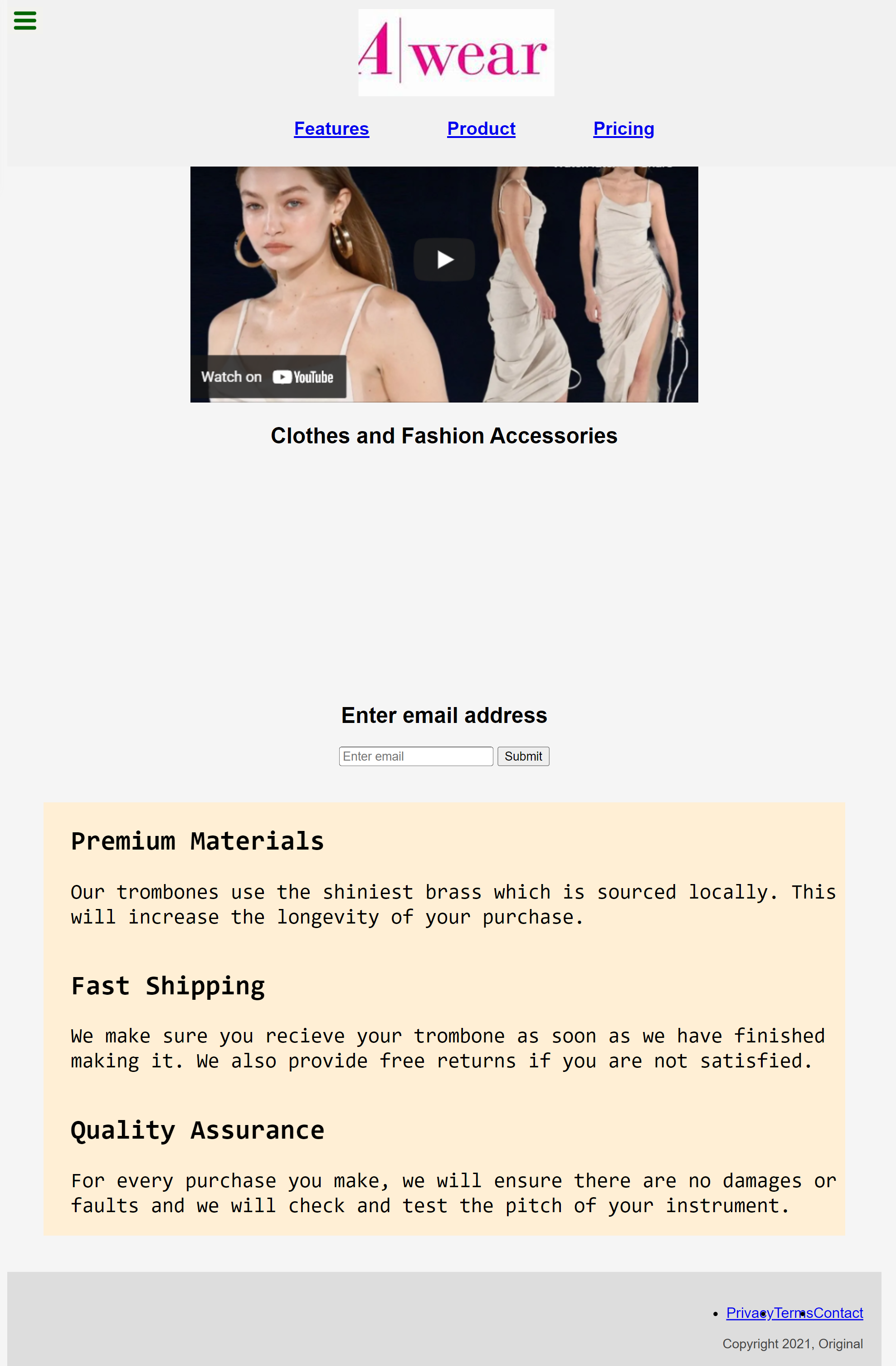 GitHub - arpnarinwa/Product-landing-page: A product landing page for a ...