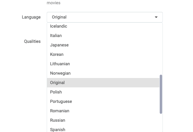 Make the 'original' language option in Quality Profiles menu more ...
