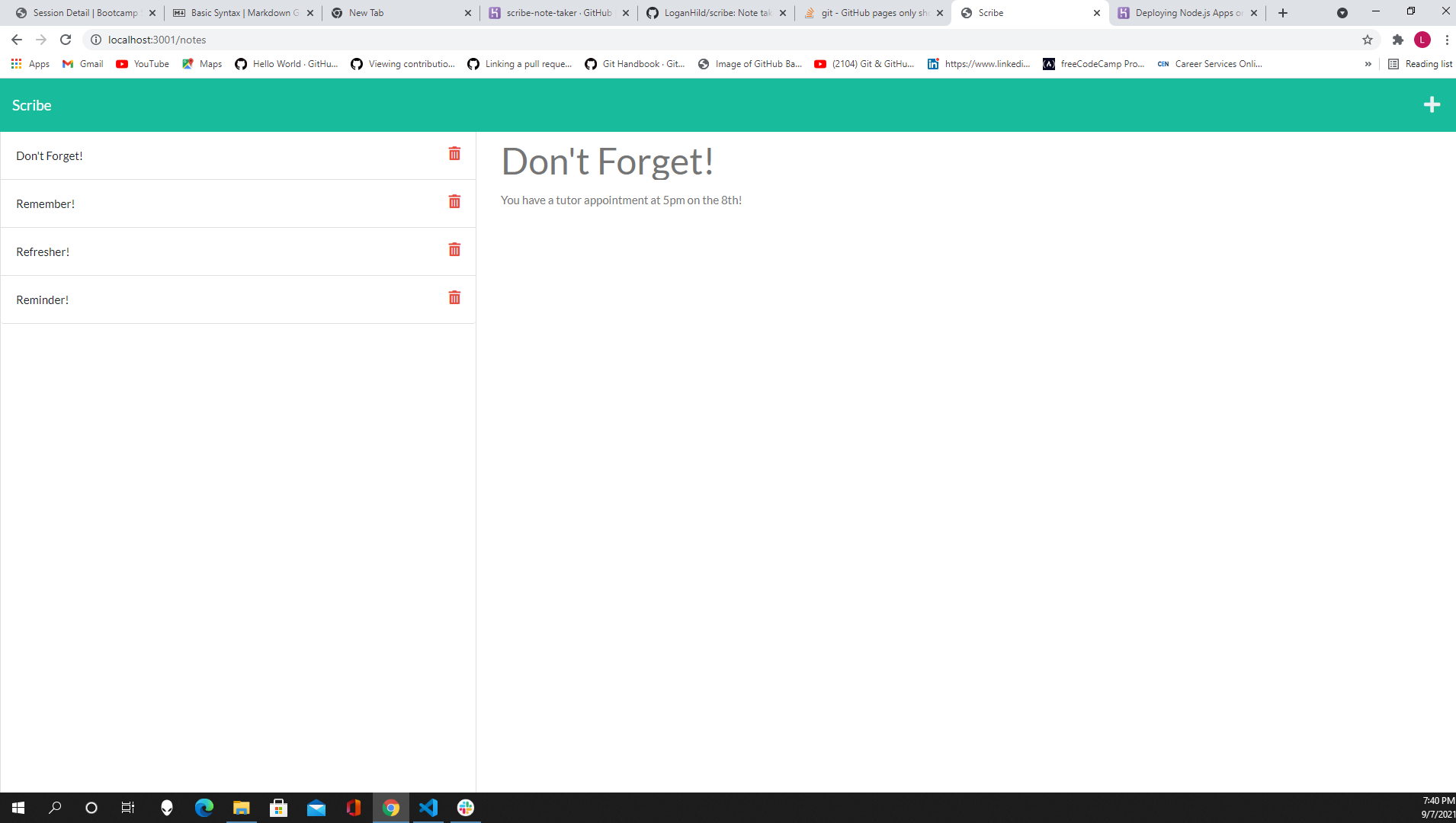 GitHub - LoganHild/scribe: Note taker application for writing and ...