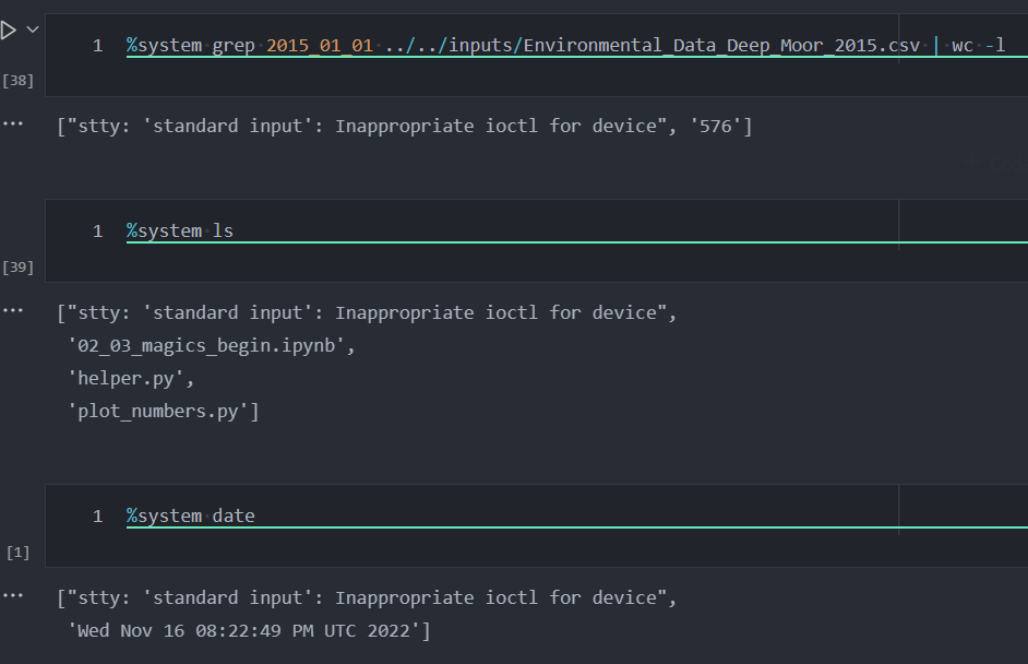 Magic System Commands Result In Stty Standard Input Inappropriate Ioctl For Device Error 2820