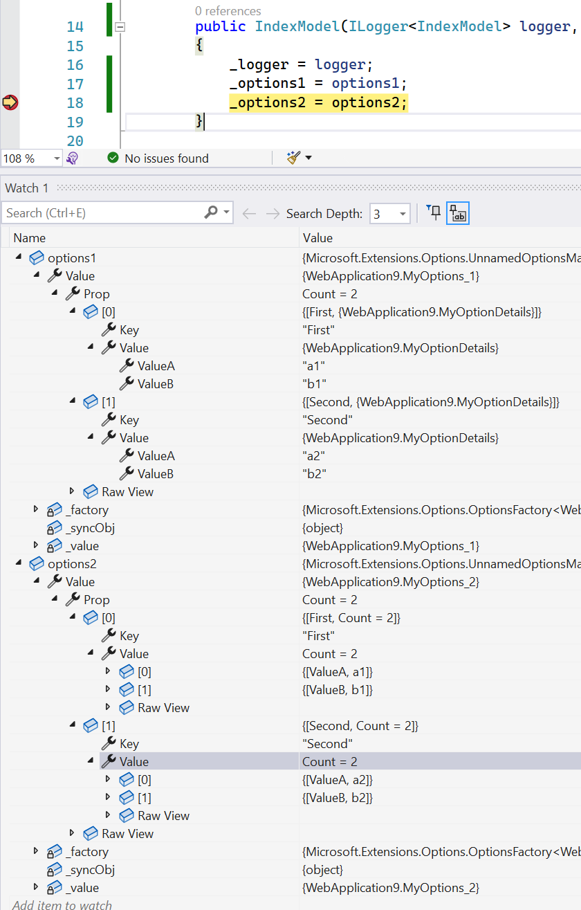 Question: how to bind a Dictionary in an Options class? · Issue #71736 ...