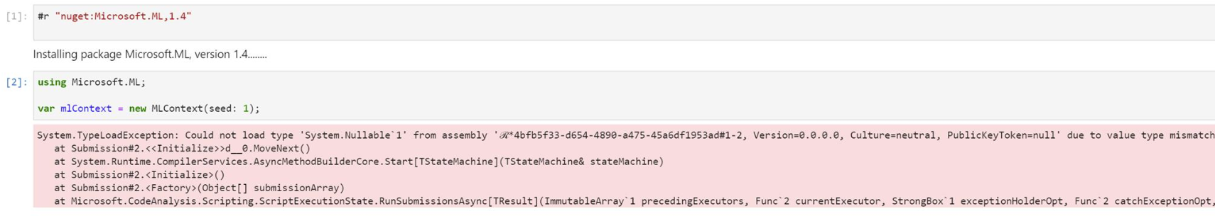 Errors when using ML.NET on a machine with only .NET Core 3.1 installed ...