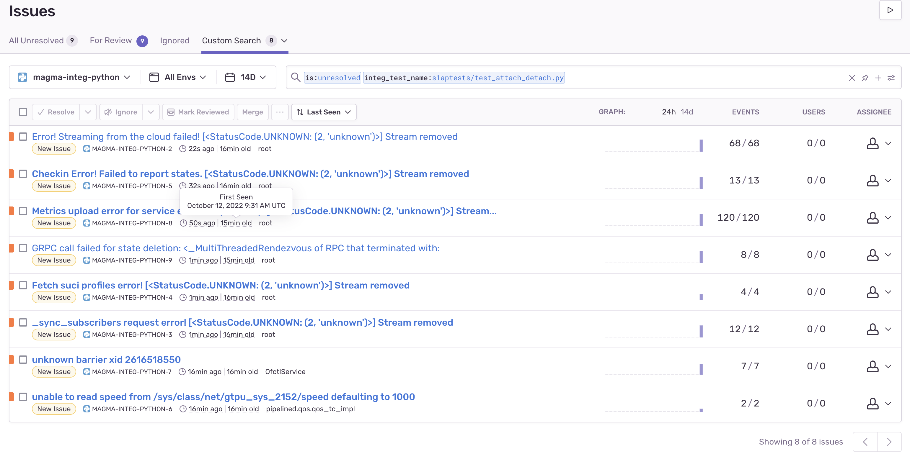 Try Running Integration Tests With Sentry Active · Issue 14035 · Magmamagma · Github 0264