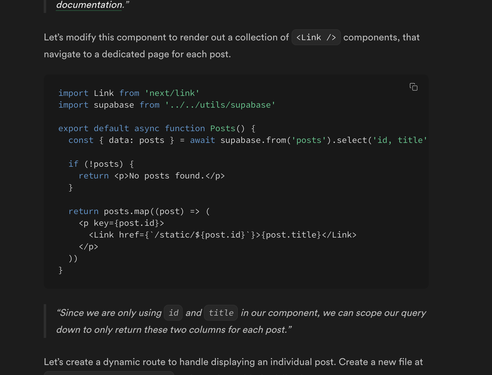 Broken blog post codeblock highlighting · Issue #12182 · supabase/supabase · GitHub