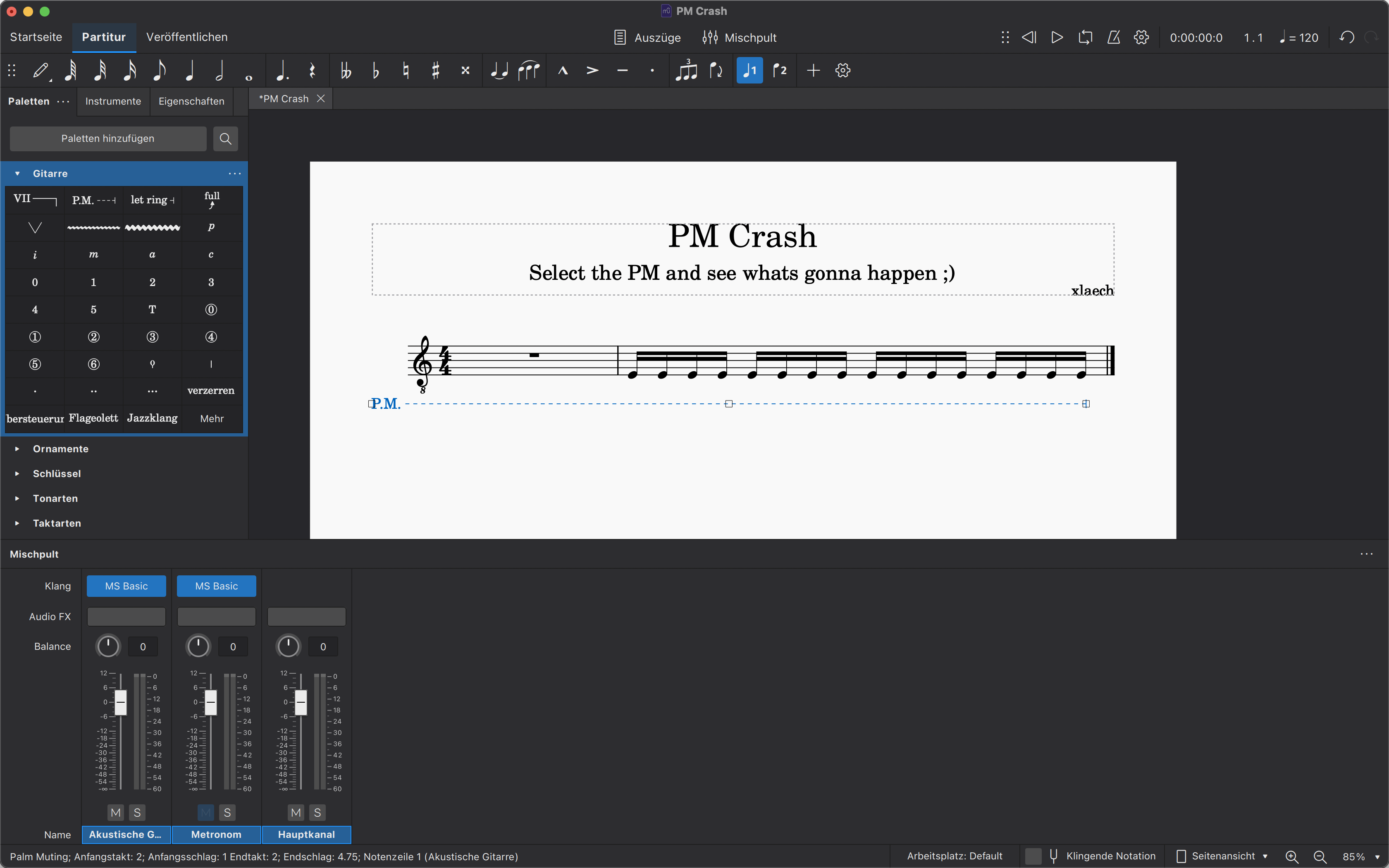 MuseScore freezes/crashes when Palm Mute has no beginning · Issue #17622 · musescore/MuseScore ...