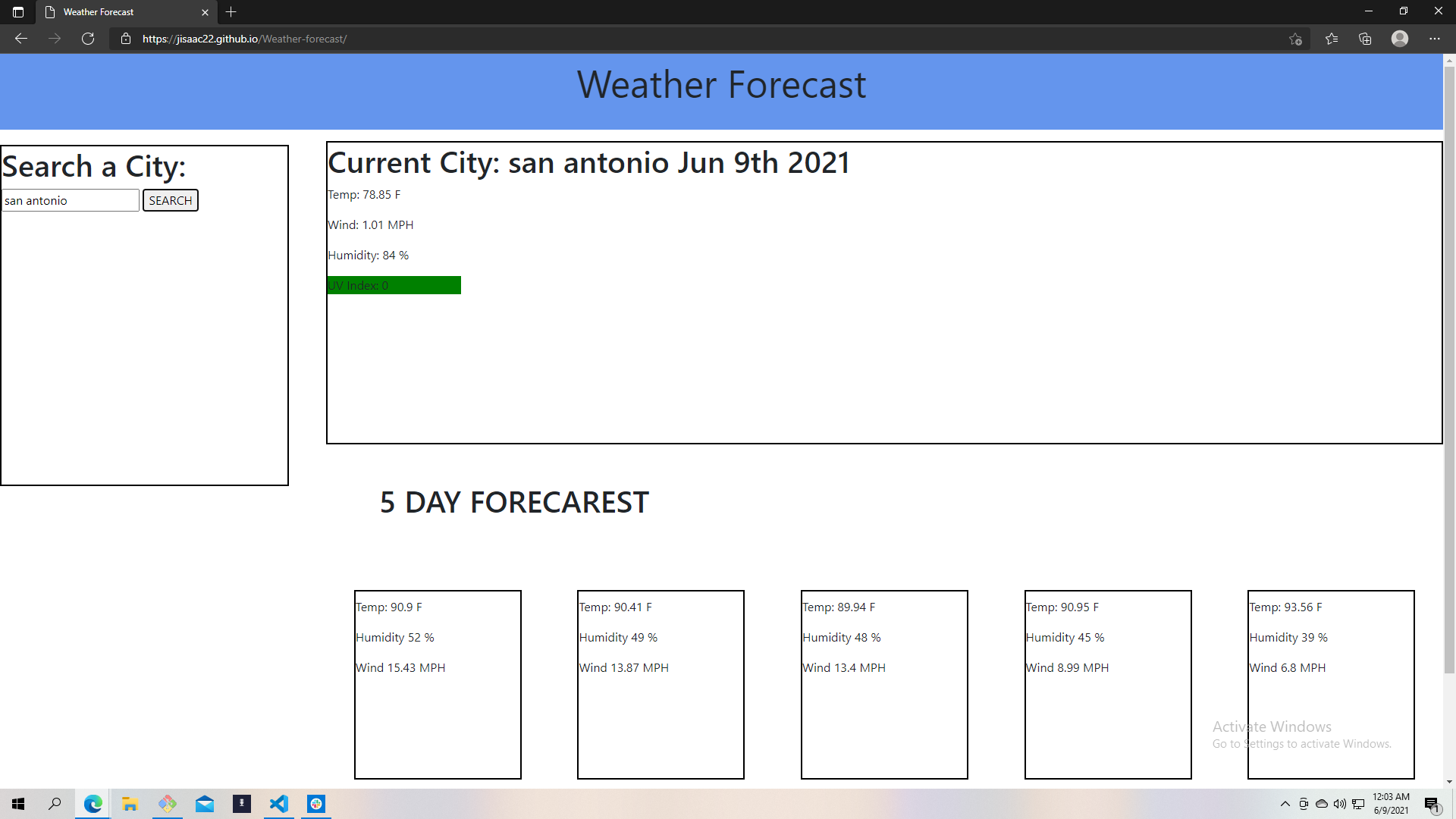 GitHub - jisaac22/Weather-forecast