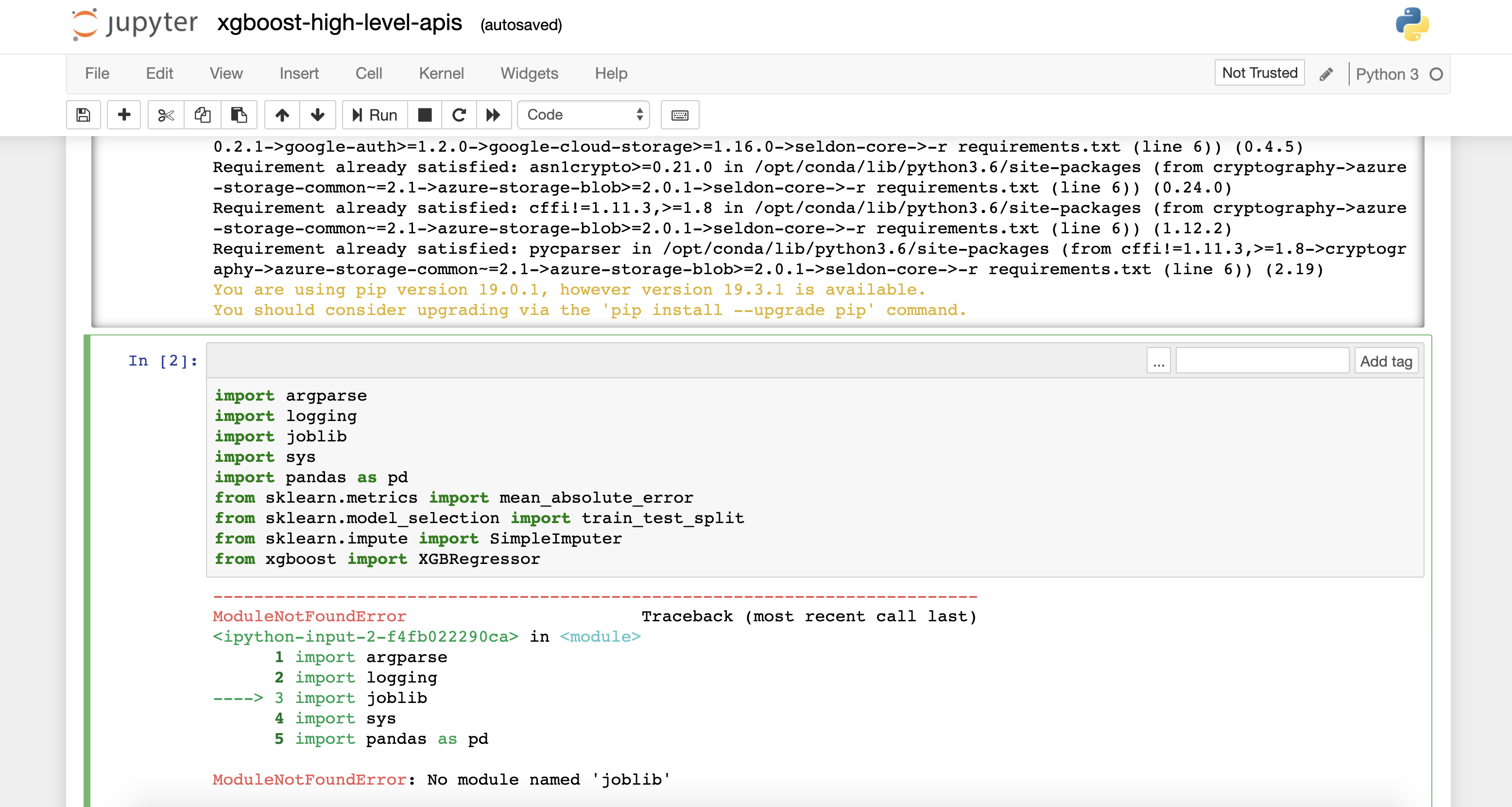 Can't run the fairing example fairing/examples/prediction/xgboost-high ...