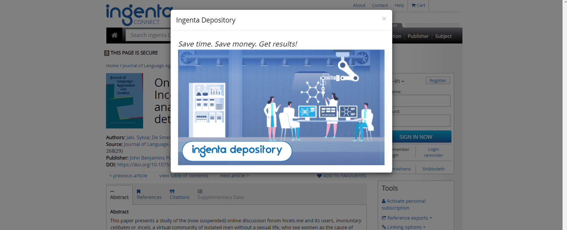 ingentaconnect.com · Issue #93381 · AdguardTeam/AdguardFilters · GitHub