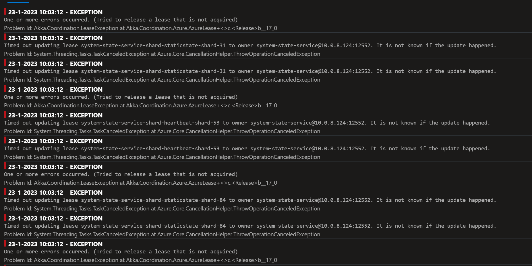 [Lease.Azure] Unexpected cluster instability · Issue #1251 · akkadotnet/Akka.Management · GitHub
