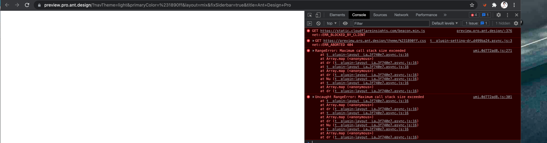 🐛[BUG] 官网的预览地址无法显示 · Issue #9302 · ant-design/ant-design-pro · GitHub