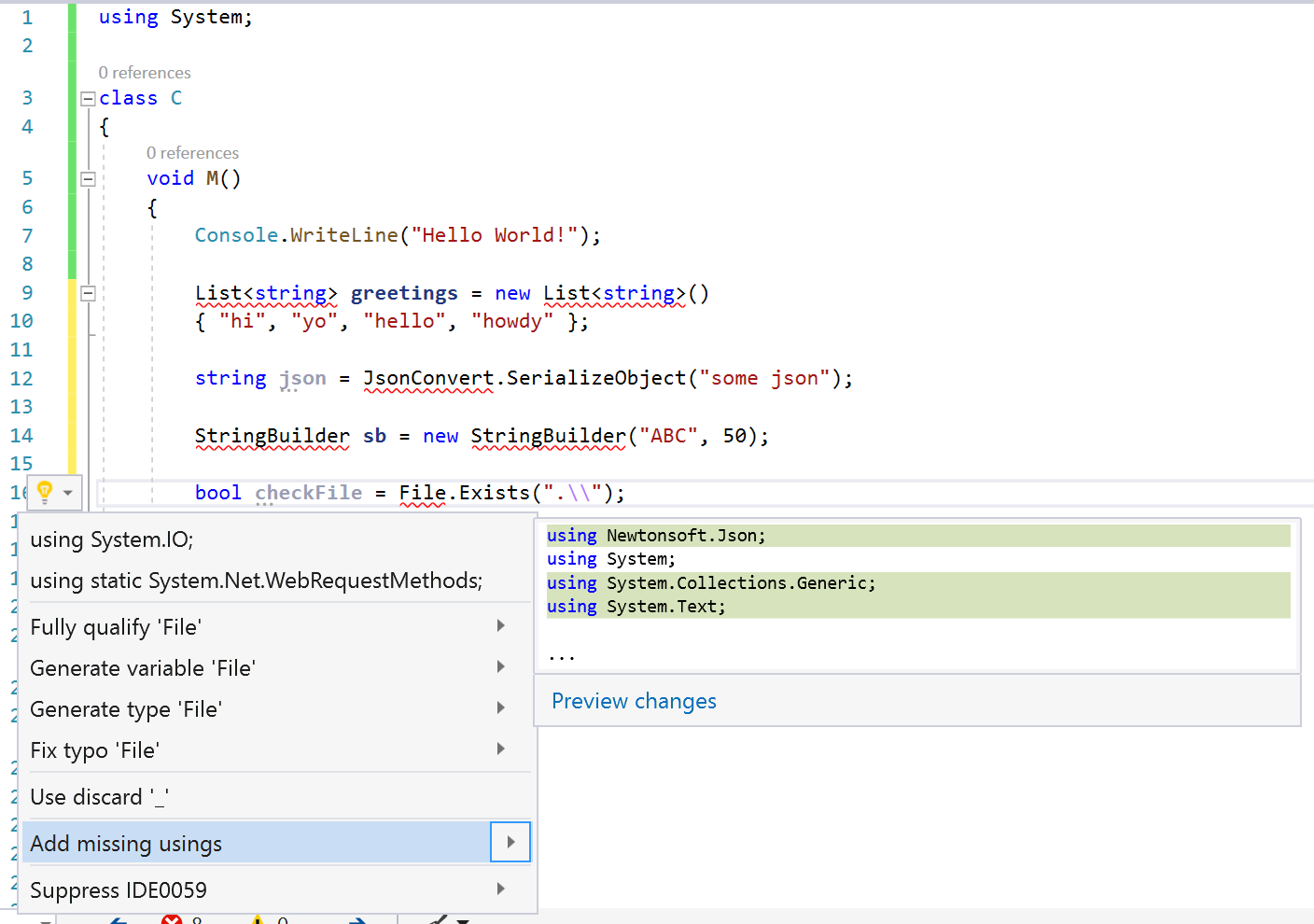 Add Usings Leaves Out Some Expected Directives · Issue 33891 · Dotnetroslyn · Github