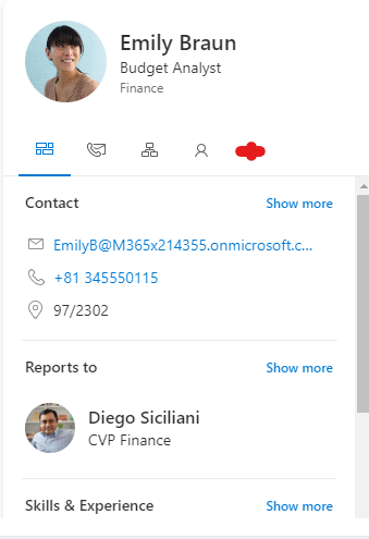 MGT Personcard adding a custom icon along with the contact ...