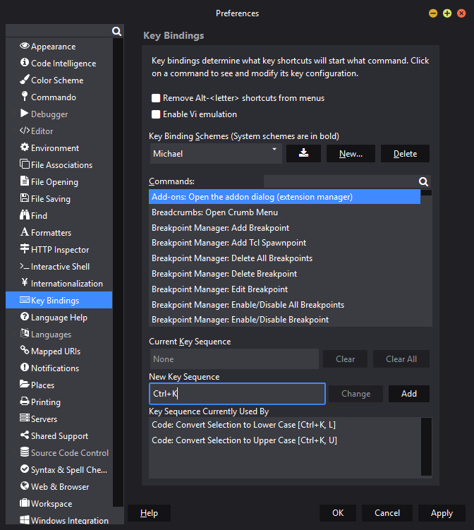 Ctrl+K key sequences assigned but do not execute commands · Issue #2686 · Komodo/KomodoEdit · GitHub