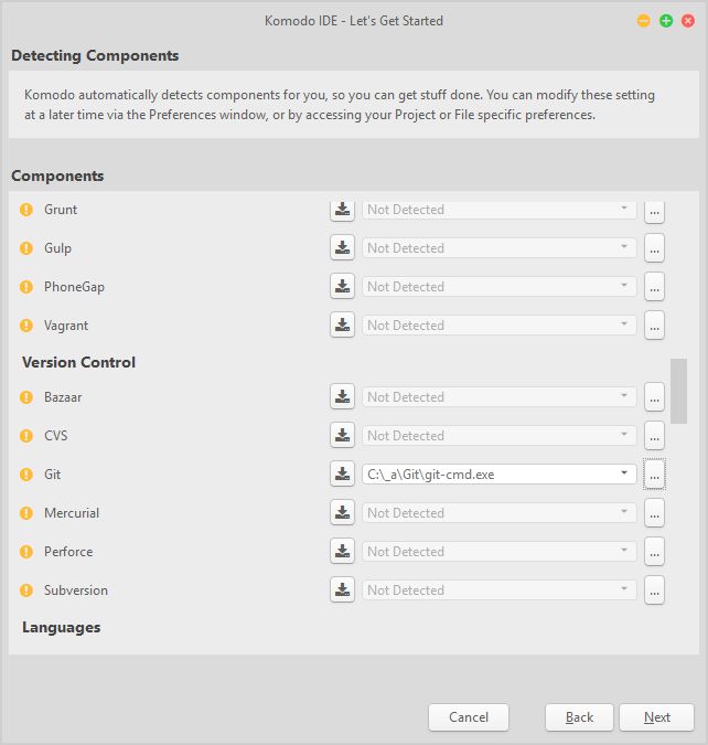 Komodo 11 install Detecting Components displays all entries twice ...