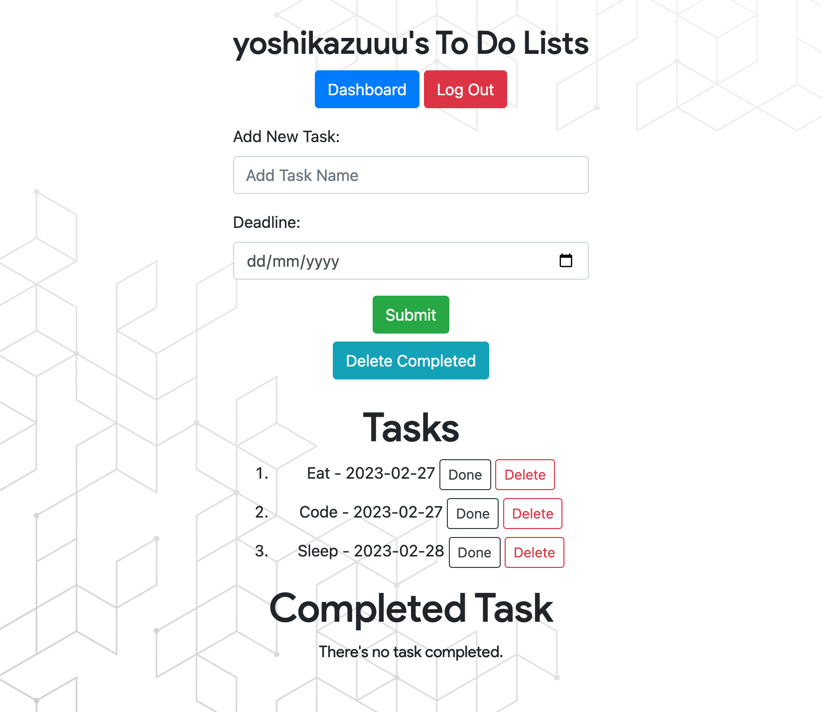GitHub - yoshikazuuu/MidProject-BackendDevelopment-2022: 🏫 To-do-list ... GitHub - yoshikazuuu/MidProject-BackendDevelopment-2022: 🏫 To-do-list ...
