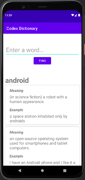 GitHub - virunarala/codex-dictionary: A dictionary android app that ...
