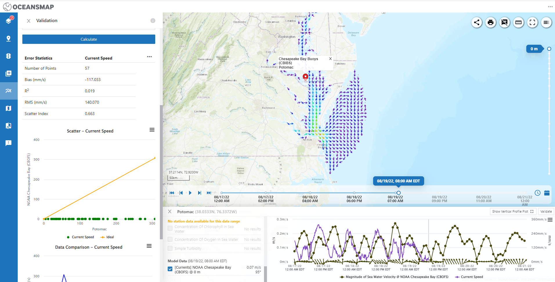 Validation Tool Not Showing Comparison Model Data While Obs Drawer Is · Issue #537 · asascience ...