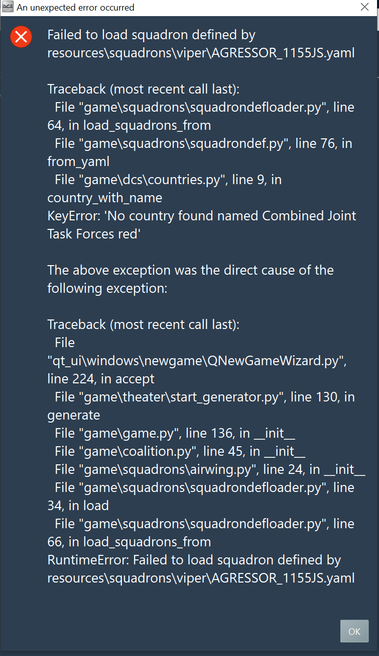 And Error Ocurred When You Have A Squad With Combined Joint Task Forces Red Creating A New 