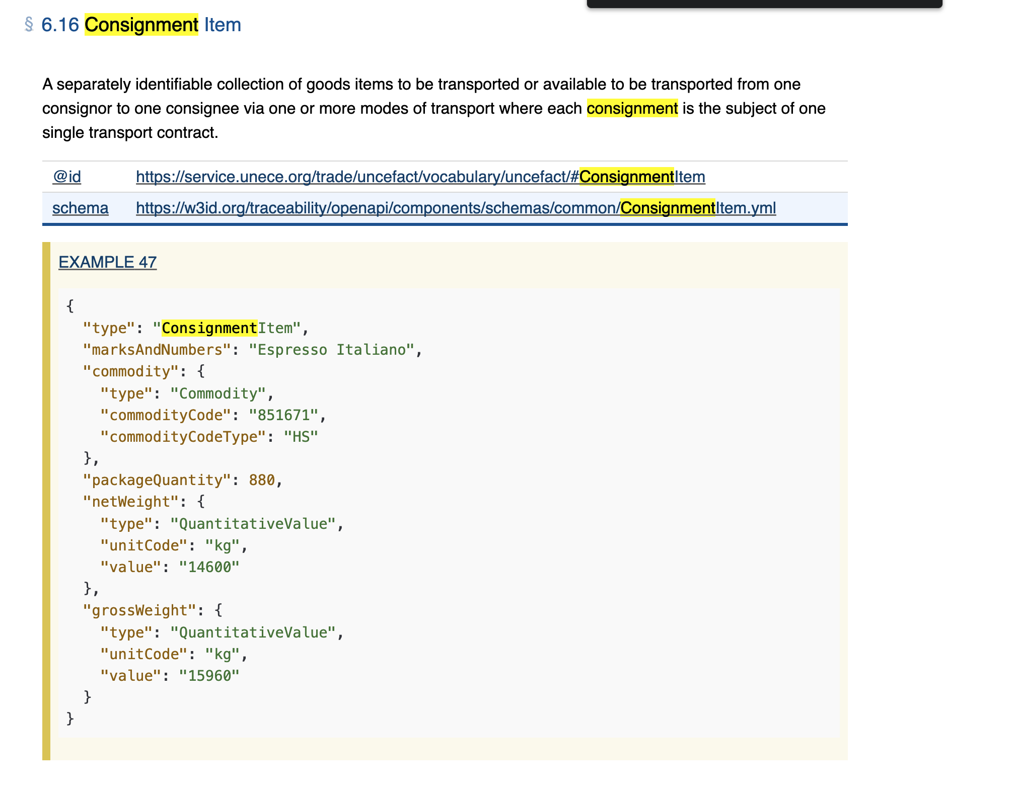 Consignment Rating Details, itemized consignment items of IATA Air Waybill. · Issue #308 · w3c ...