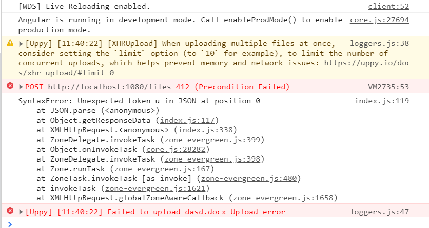 Getting 412 (Pre Condition Fail) & unsupported version Error · Issue #19 · adritasharma/uppy ...