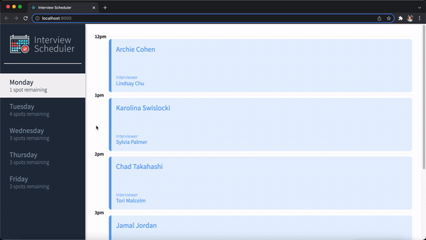 GitHub - karolinaCodes/Interview-Scheduler: A single-page React ...