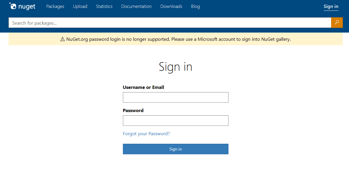 [NuGet.org Bug]: Password login flow redirects to wrong sign in page after creating temp ...