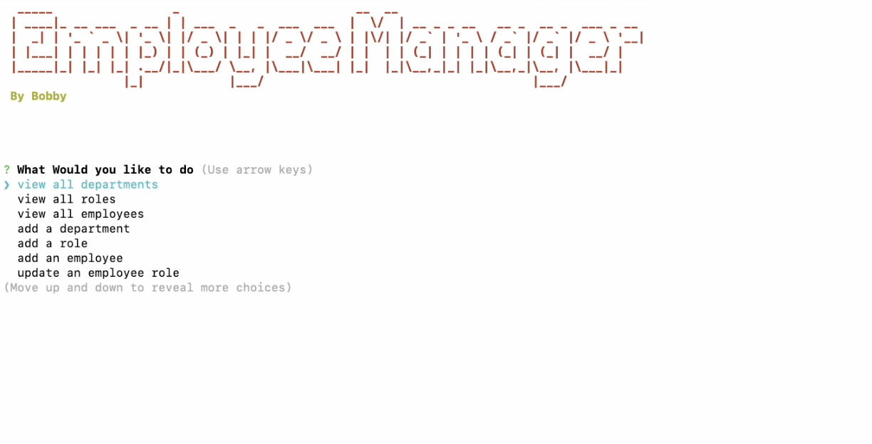 GitHub - bobby-cheema/Employee-tracker