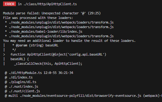 Nuxi doesn't work with TS decorators · Issue #882 · nuxt/bridge · GitHub