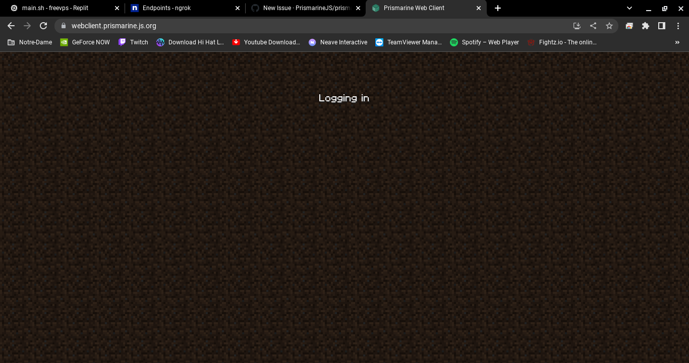 Can’t connect to flying-squid server · Issue #299 · PrismarineJS/prismarine-web-client · GitHub
