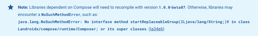 Update Jetpack Compose To Beta07 To Fix Nosuchmethoderror No Interface Method