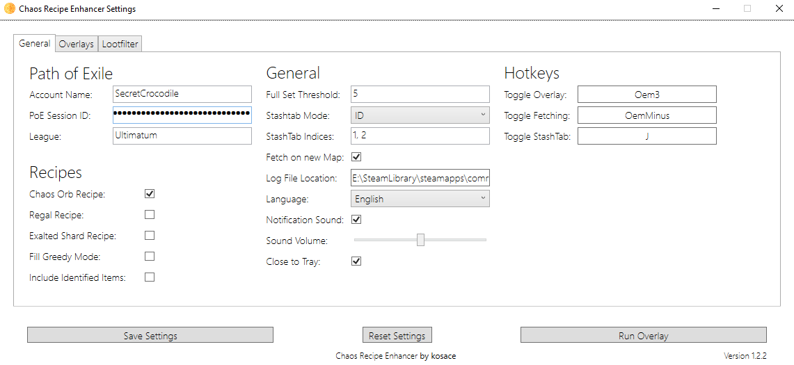 Clicking the "0" or stash button only brings up grid but does not count ...