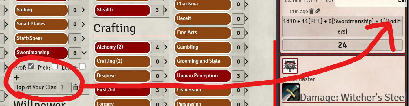 Skill modifiers displayed individualy · Issue #167 · AnthonyMonette/TheWitcherTRPG · GitHub