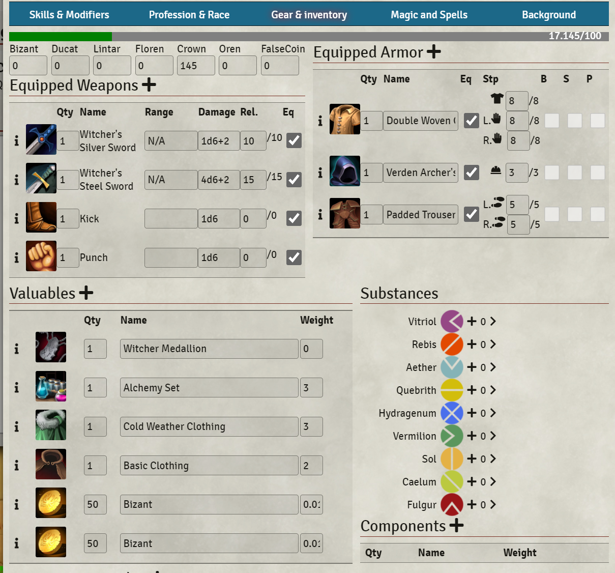 On the Loot sheet, the qty is not increased · Issue #143 · AnthonyMonette/TheWitcherTRPG · GitHub