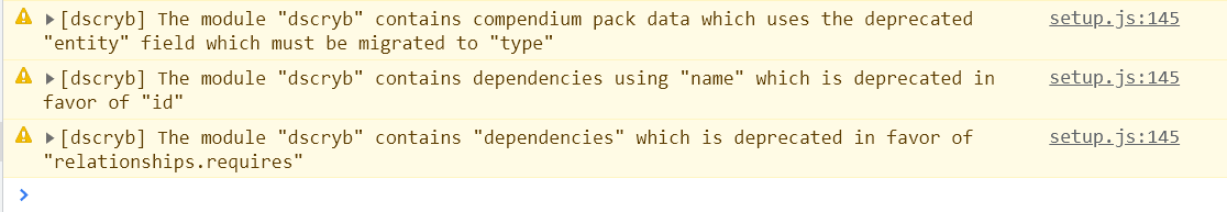 Warnings · Issue #11 · IronMooseDevelopment/FoundryVTT-dScryb-public · GitHub