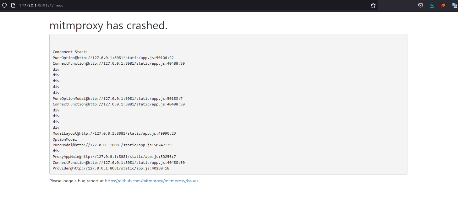 Options Editor crashed · Issue #5948 · mitmproxy/mitmproxy · GitHub