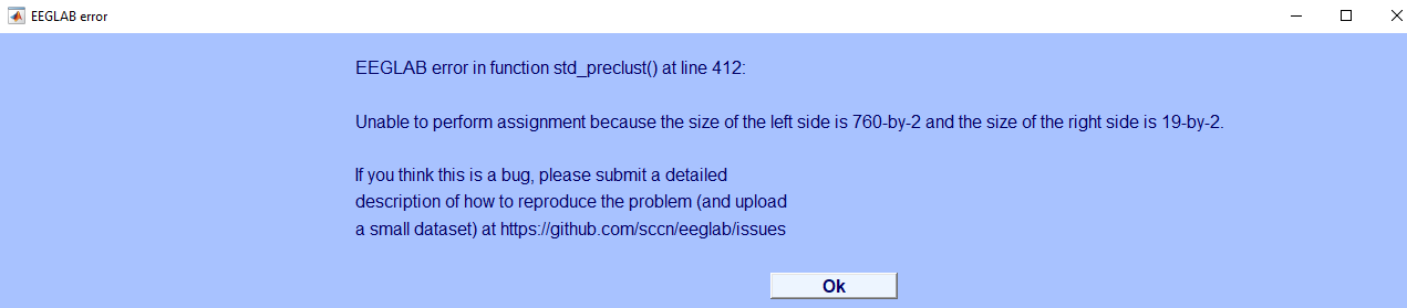 Preclutsering error · Issue #443 · sccn/eeglab · GitHub